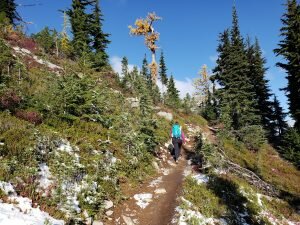 Larch Madness at Heather-Maple Pass - wet boots, dry hops